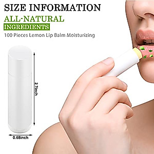 100 Pieces Bulk Lip Balm Moisturizing Lip Balm Original Beeswax Lip Cream Stocking Stuffers Add Your Own Labels for Gifts Baskets Business Branding Men and Women, White (Lemon)