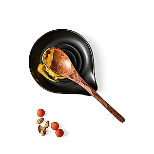 Spoon Rest for Stove Top Cooking Spoon Holder for Kitchen Countertop Large Holder for Spatula, Spoons or Tongs, Framhouse Decor, Housewarming Gifts, Black