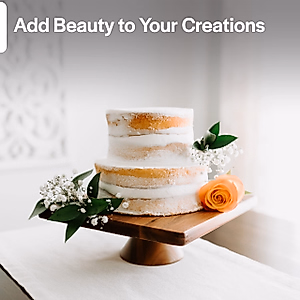 Villa Acacia Cake Stand - 13 inch Rustic Wood Table Stands for Decorating and Serving - Wooden Pedestal for Cupcake, Dessert, Fruit, Wedding & Birthday Parties - Square