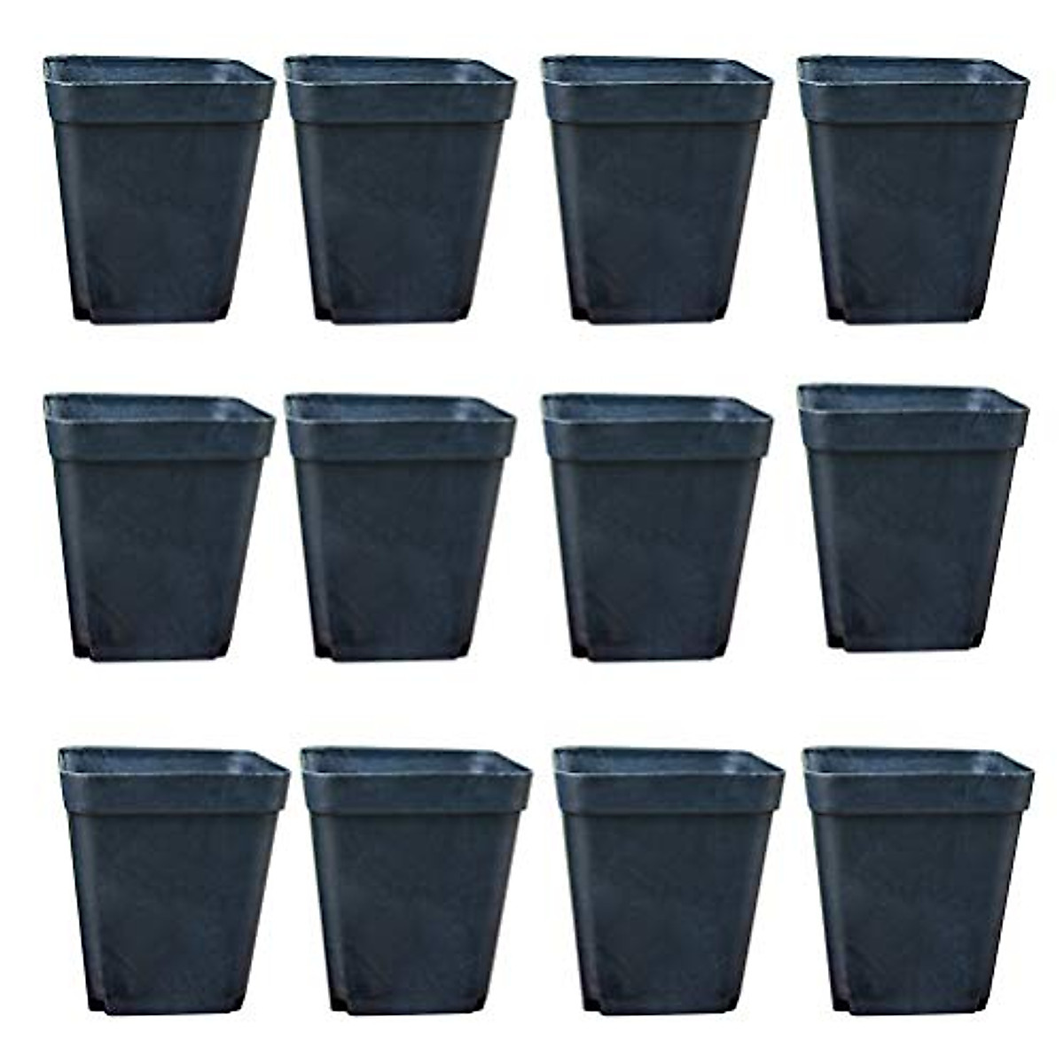 NUOBESTY 2 Inch Black Square Flower Pots Small Plastic Plant Pots 100PCS Square Flower Plant Pots Mini Succulent Pot for Cactus Bonsai