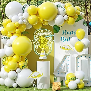Yellow and White Balloons, 60pcs 12 Inch Yellow White Balloons Latex Helium Party Balloons for Birthday Baby Shower Sunflower Honeybee Theme Engagement Anniversary Bachelorette Party Supply Decoration