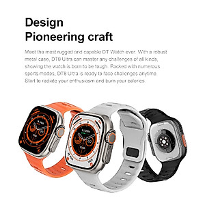 IWO Smart Watch DT8 Ultra NFC GPS Track 49mm Men Women Smartwatch Series 8 Thermometer BluetoothCall Waterproof Sports for Apple (Black)