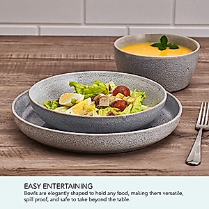 Mikasa Huxley 9 Piece Dinnerware Bowl Set, Service for 3, Grey