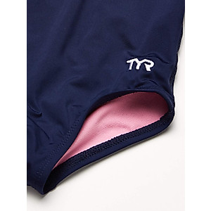 TYR Girls Durafast Lite Ella Maxfit Swimsuit, Navy, Large US