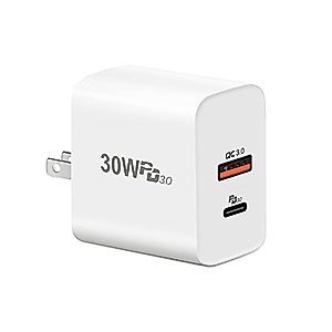 USB C Charger 30W, cshare 2-Port PD 3.0 Fast Charger USB Wall Charger,Foldable Power Adapter for Google Pixel 6/Pro,for iPhone 14/13/12/11/Mini/Pro Max,MacBook,Pad Pro,AirPods,Galaxy S22 Ultra S21
