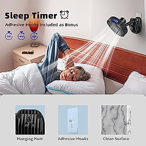 ATEngeus 4 in1 USB Fan, 8” Clip Fan, 10000mAh Rechargeable Table Fan, 5 Speeds Battery Operated Fan, 45°/90° Automatic Rotation, 3 Time Setting, with Clip & Hook for Homes, Offices, Bedroom