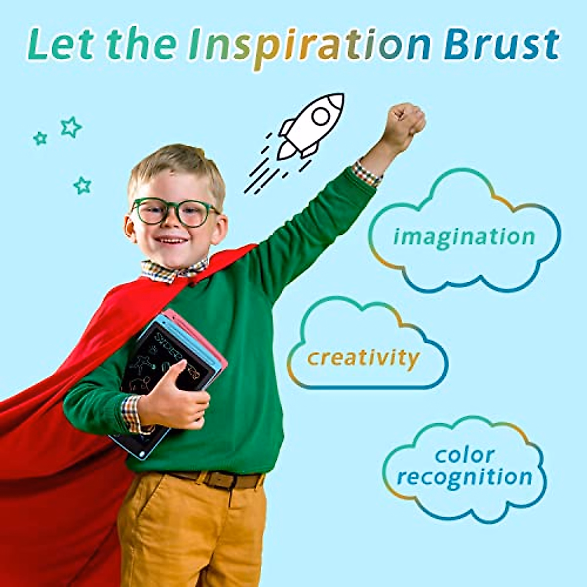 2 Pack LCD Writing Tablet Kids Toy, Electronic Graphics Drawing Pads, Doodle & Scribbler Boards, Digital Handwriting Pad, Educational & Learning Toy for 3-7 Years Old Kids - 8.5 in (Blue & Pink)