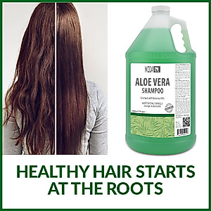 MODA - Moisturizing Shampoo for All Hair Types, Aloe Vera, 128 Oz, Professional - Deeply Cleanses and Conditions, Strengthens, Restores and Shine your Hair