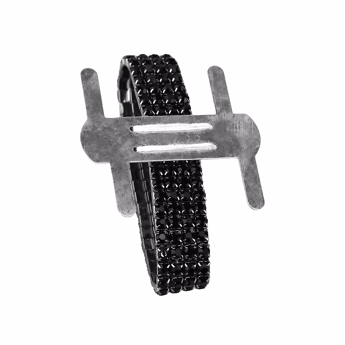 Homeford Corsage Wristlet with Rhinestone Band, 1/2-Inch (Black)