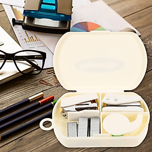 Staplers for Desk Mini Stapler 1 Set Desk Accessory Kits 3 in 1 Desktop Stapler Hole Punch Tape Dispenser Office Supplies Set for Office Home Stationery Gift White Mini Binder