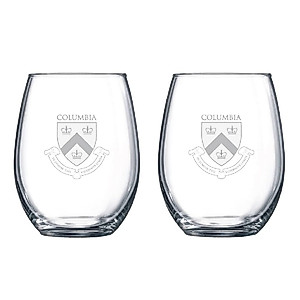 RFSJ Etched Satin Frost Logo Wine or Beverage Glass Set of 2 (Columbia)