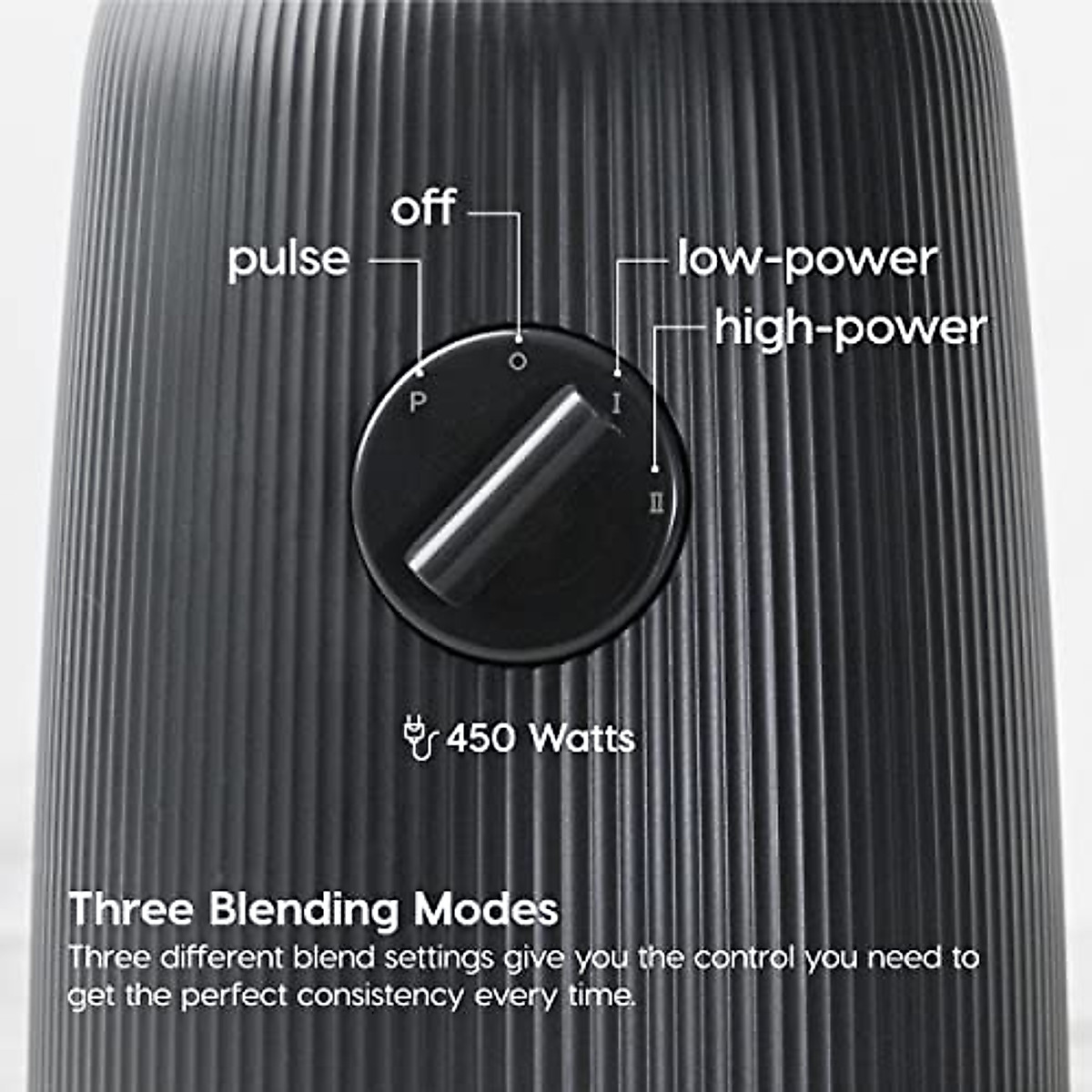 IRIS USA 3-Speed High-Power Professional-grade Countertop & Kitchen Blender - 50 oz Tritan Jar, Titanium-Coated Stainless Steel -Blades, Charcoal Black -for Smoothies, Frozen Drinks, Protein Shakes