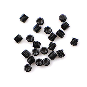 PSCCO 50PCS Stainless Steel 4-40 x 1/8" Cup Point Socket Set Screws with 1.27mm Hex Key Wrench