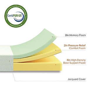 ZINUS 8 Inch Green Tea Memory Foam Mattress and Mia Platform Bed Frame Set / Bed and Mattress Set / No Box Spring Needed / Mattress in a Box, King