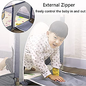 Baby Playpen, 79 x 71 inches Large Playard with Gate for Toddlers, Kids Safety Play Center Yard, Indoor & Outdoor Activity Center for Babies Infants