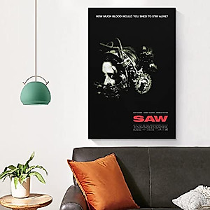 FUWE Horror Movie Saw Locandina Poster Poster Decorative Painting Canvas Wall Art Living Room Posters Bedroom Painting 12x18inch(30x45cm)