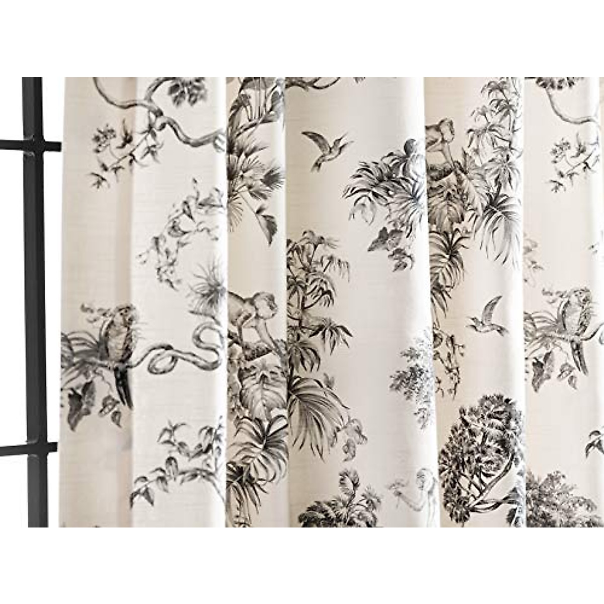 Maison d' Hermine Tailored Curtain 100% Cotton Easter One Panel 50"x108" Curtains, Easy Hanging with a Rod Pocket & Loop for Living Rooms Bedrooms Offices, Bonobo - Grey - Spring/Summer