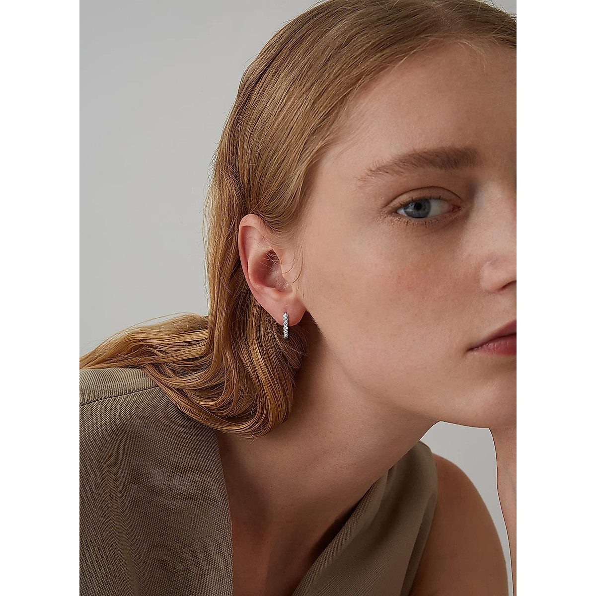 Silver Hoop Earrings for Women - Sterling Silver Hypoallergenic Cubic Zirconia Huugie Hoop Earrings Minimalist Dainty CZ Hoop Earrings Mother's Day Gifts