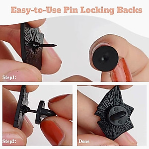 Rubber Pin Backs, 100PCS Lapel Pin Backs, Pin Safety Backs for Brooch Tie Hat Badge Insignia, Black