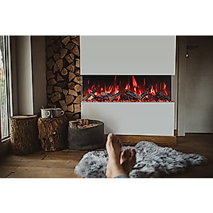 Amantii TRV-45-BESPOKE Tru View Bespoke - 45" Indoor/Outdoor 3 Sided Electric Fireplace, WiFi, Bluetooth, Speaker, and a Selection of Media Options