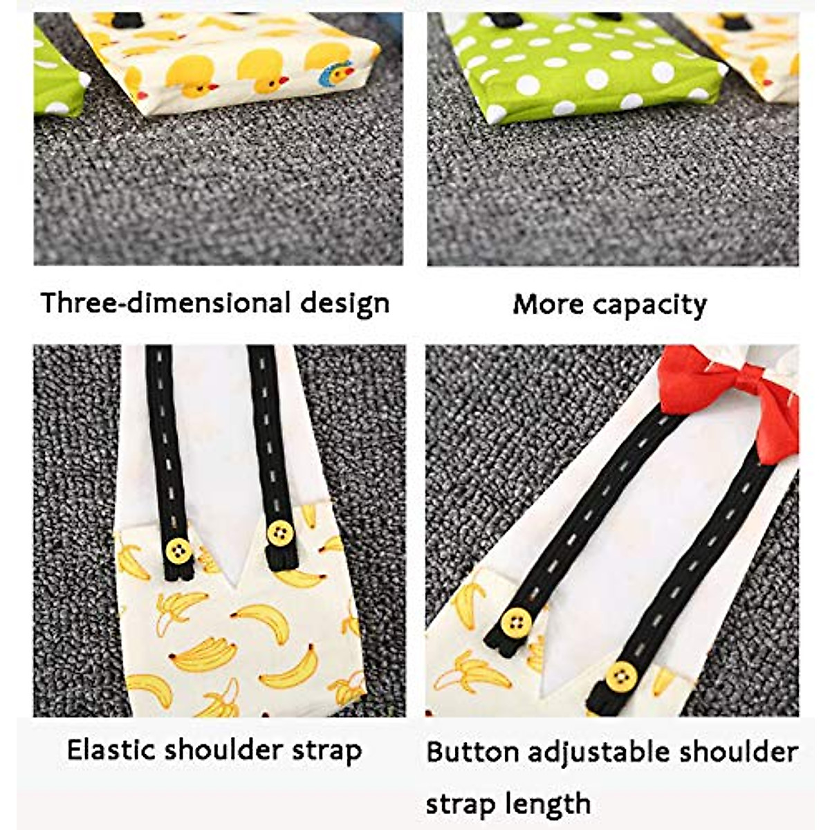 ABCD Chicken Diapers, Duck Diapers, Adjustable Chicken Diapers, Washable and Reusable, Chicken Costumes with Bows (Banana, M)
