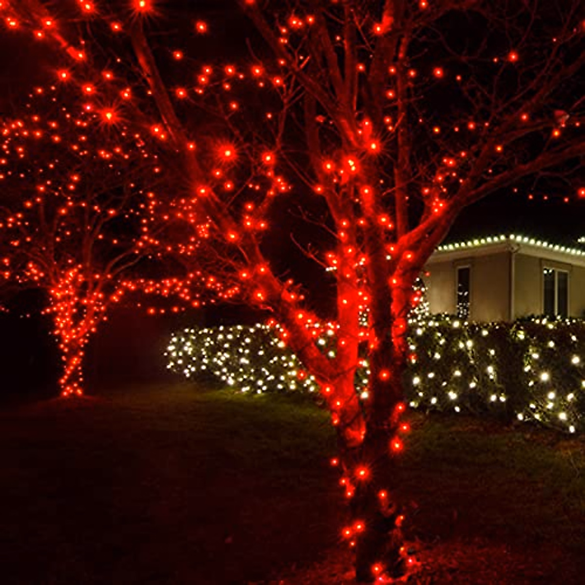 Dazzle Bright Christmas String Lights, 100 LED 33 FT Connectable Fairy Lights with 8 Modes, Waterproof Christmas Decorations for Indoor Outdoor Holiday Party Home Tree Decor (Red)