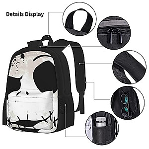halloween nightmare 3 Piece Backpack Set Cartoon Backpack with Lunch Box Pencil Case for girls teens Women Men Durable Laptop Bag school backpack Wear Resistant christmas Hiking Camping Daypack C 3