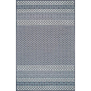 nuLOOM Frontier Striped Lattice Indoor/Outdoor Area Rug, 8' x 10', Blue