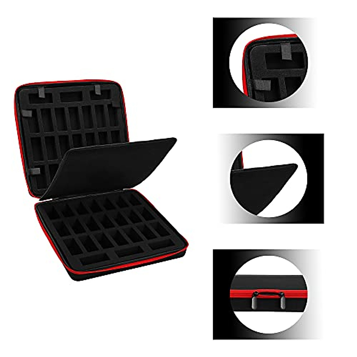 RHCOM Miniature Storage Sturdy Carrying Figure Case with 48 Slot Figurine Minature，Compatible with Warhammer 40k, Dungeons & Dragons and More