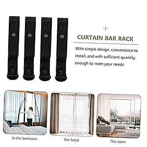 CAXUSD 4pcs Curtain Rod Holder Shower Curtain Hangers L Brackets Heavy Duty Metal Clothes Hanger Curtain Rod Rack Drapery Rod Hanger Simple Curtain Rod Brackets Pretty Bases Black Ceiling