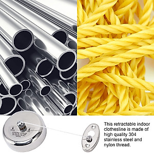 Indoor Retractable Clothesline 304 Stainless Steel - Space Saving Laundry Line with 9ft/2.8m Nylon Cord for Drying Clothes