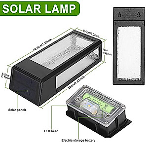 GOODFOEVER 4 Pack Solar Fence Lights Solar Post Accent Light/Wall Light for Outdoor, Yard, Fence, Porch and Garage, Body in Aluminum and Glass Waterproof