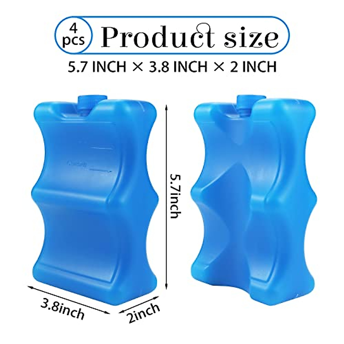 Bercoor 4 Pack Reusable Ice Pack for Breastmilk Storage, Bottle Ice Packs for Baby Bottles, Meal and Breastmilk Storage