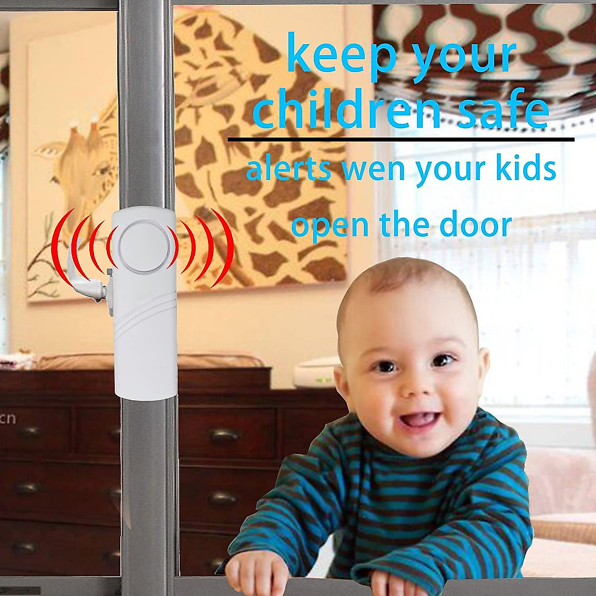 4 Pack Window Door Alarm, Door Sensor Alarm for Kids Safety, Alarm System for Home Security for Pool, Garage, Apartment, Dorm, RV and Office