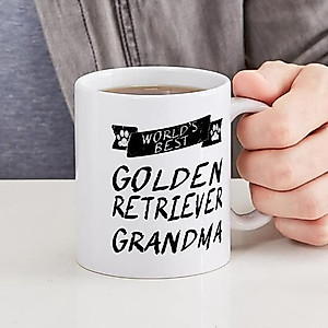 CafePress Worlds Best Golden Retriever Grandma Mugs Ceramic Coffee Mug, Tea Cup 11 oz