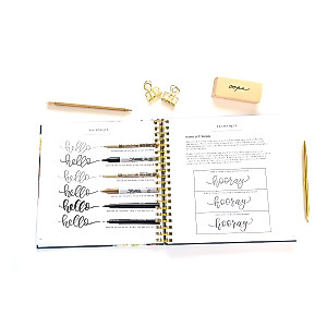 Pretty Simple Lettering: A Step-by-Step Hand Lettering and Modern Calligraphy Workbook for Beginners (Premium Spiral-Bound Hardcover)