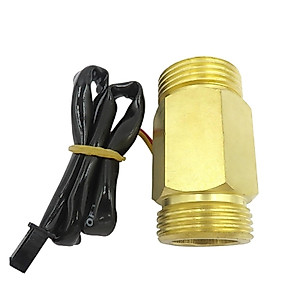 KJOET Garden Hose Watering Meter YF-B5 3/4"" Brass Water Flow Sensor Meter Magnetic Effect Pulse, DC3.5V-24V