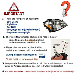 Troniz H11 H8 Xenon HID Bulbs AC 35W Super Bright Headlight Bulb Replacement Lamp, 6000K Cool White, Pack of 2