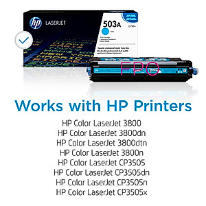 Original HP 503A Cyan Toner Cartridge | Works with HP Color LaserJet 3800, CP3505 Series | Q7581A