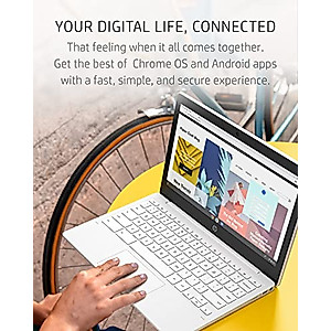 HP Chromebook 11 Laptop, MediaTek MT8183, 4 GB RAM, 64 GB eMMC, 11.6" HD Anti-Glare Screen, Chrome OS, Long Battery Life, USB-C Port, Custom-Tuned Speakers, Small Size (11a-na0080nr, 2022, Snow White)