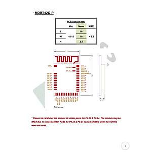 MDBT42Q-P512KV2 Nordic nRF52832 Solution Chip ANT 32 GPIO Bluetooth Module BT5.2 FCC IC CE Telec KC SRRC (3pcs Pak)