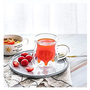 Double Wall Glass Cup - Creative Cup Cute Calf Insulated Mugs Thermo Coffee Milk Cups Creamer Pitcher (230ML/7.7oz)