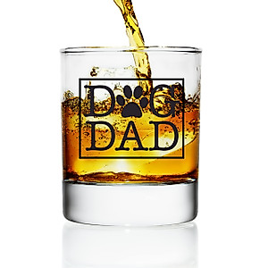 Dog Dad Whiskey Glass for Men With Pets - Unique Gifts for Dog Lovers - Fathers Day, Birthday, Christmas, Valentines day - Boyfriend, Husband, Son, Dog Owner