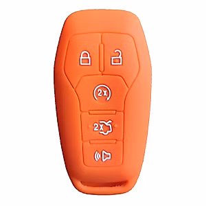 Ford Mustang Key Fob Cover: Silicone Car Remote Case Fit for Ford Mustang Fusion Exploer Edge F150 Lincoln MKZ MKX MKC | Orange Rpkey Key Fob Shell Protector