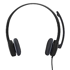 Logitech 3.5 mm Analog Stereo Headset H151 with Boom Microphone - Black, 7.9"x5.7"x2.4"