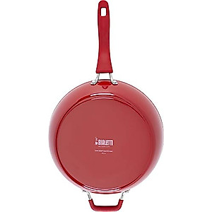 Bialetti Aeternum Ceramic Nonstick Cookware Set, 10 Piece Cookware Set, Red/White