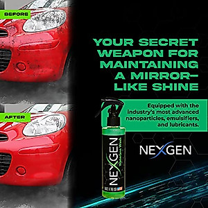 Nexgen Waterless Car Wash - Premium Quality Car Wash Spray, Showroom Car Cleaner, Professional Wash and Wax Shine, Quick Detailer Spray, Car UV Protection, Deep Gloss (8oz)