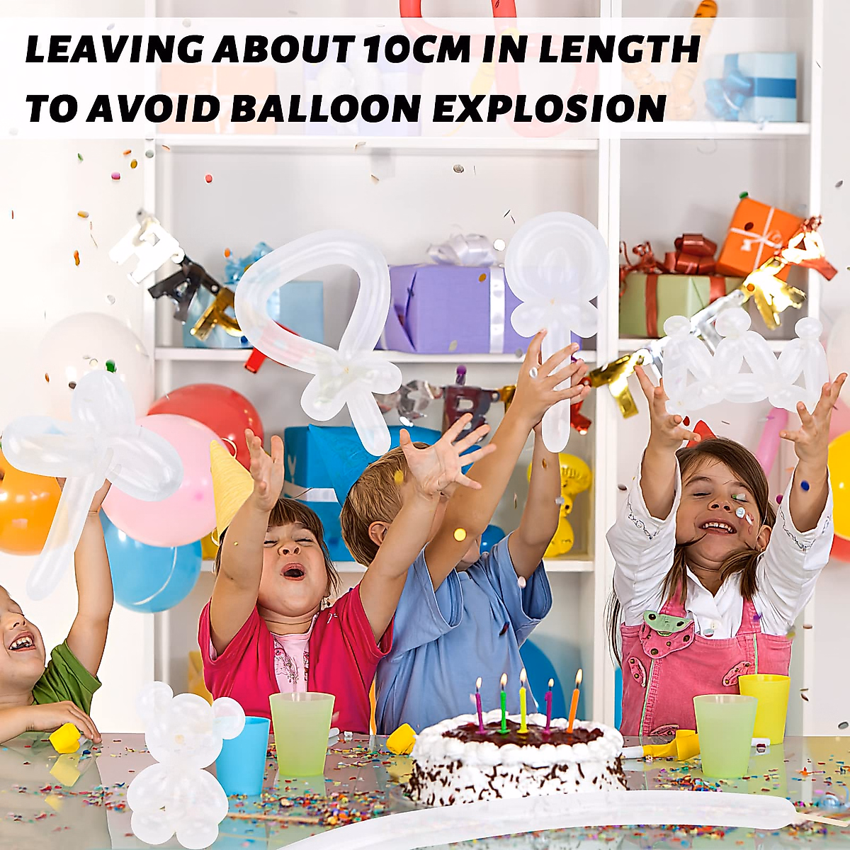 LovesTown Clear 260 Balloons, 150PCS Long Skinny Balloons Twisting Animal Balloons for Birthday Party Wedding Festival Decoration Magic Show