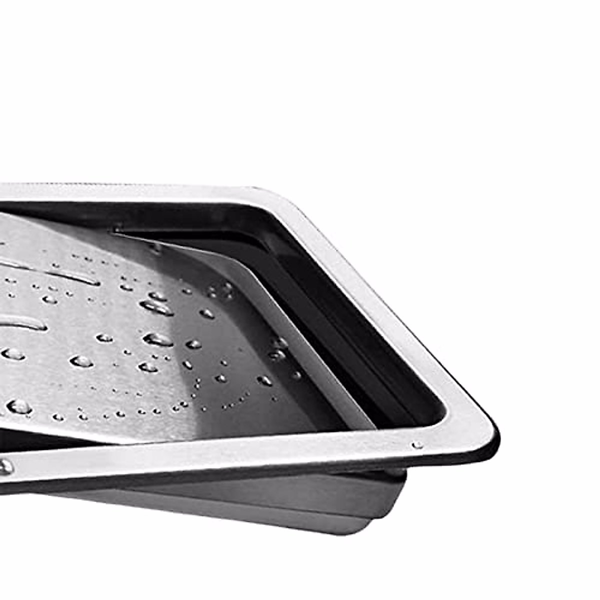 Gazechimp Recessed Garbage Cover,360° Rotating Flap,Decoration Recessed Counter Top Stainless Steel Balance Flip for Restaurant Office Bedroom, Rectangle Silver