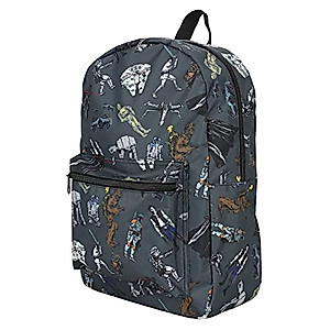 Bioworld Star Wars Multi Character AOP Adult 17" Laptop Backpack